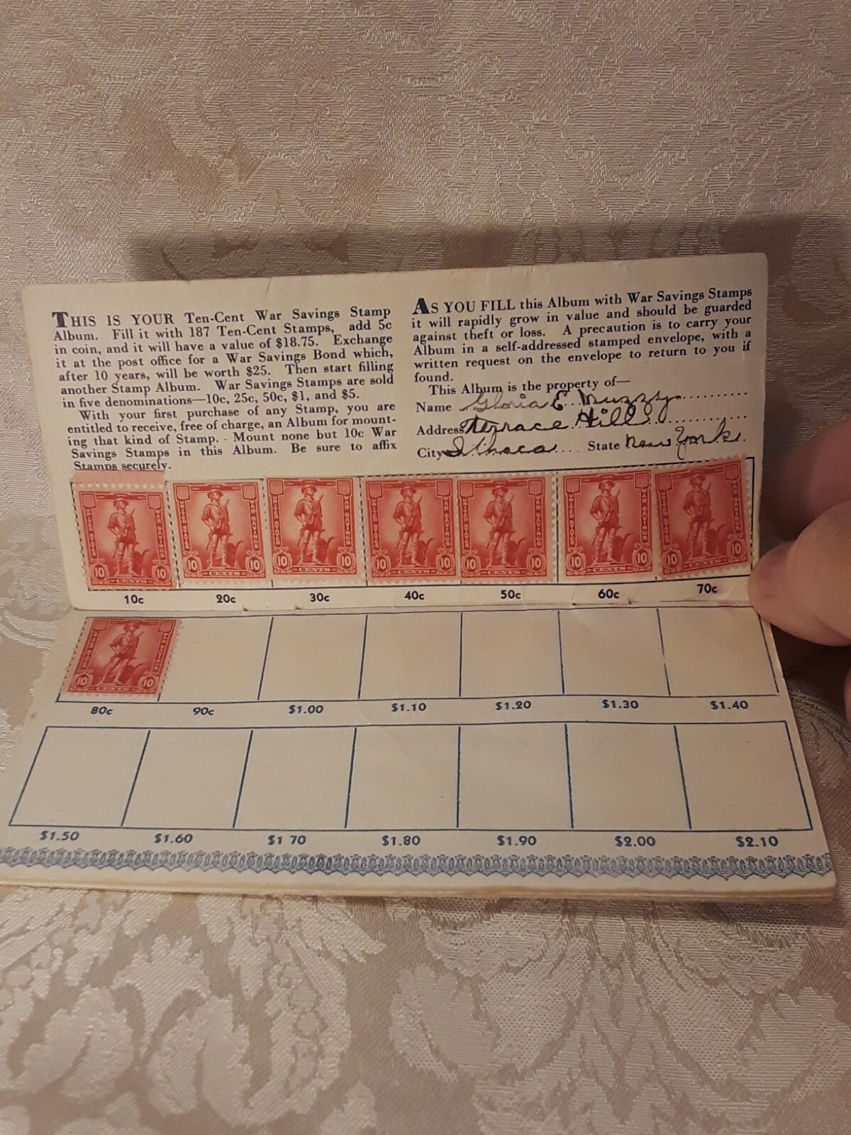 1942 Defense Stamp Album Tencent United States War Savings Bond World ...