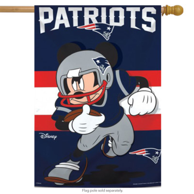 New England Patriots NFL Mickey Mouse Football House Flag Licensed 28 ...