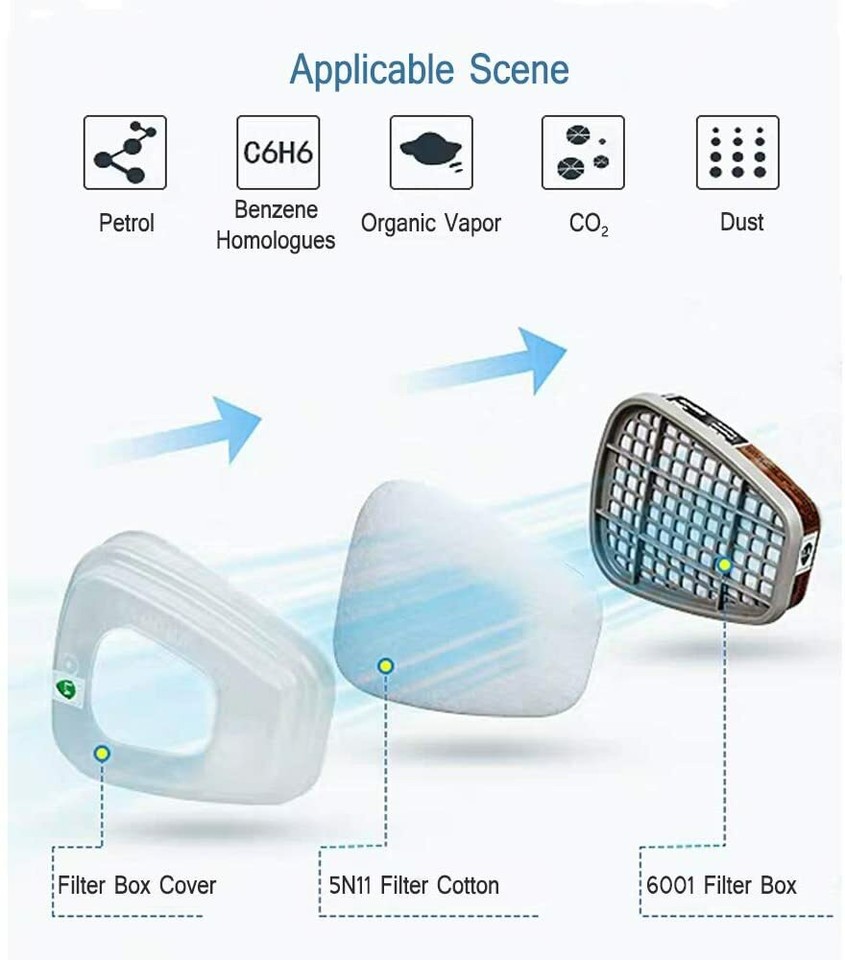 10/20/50Pcs 5N11 Cotton Filter Replacement For 6200 6800 7502 ...