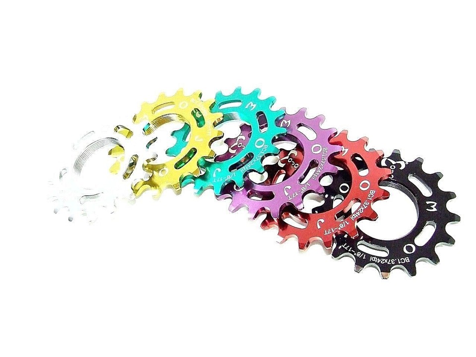 MOJO 18T FIXED GEAR COG - GOLD ANODIZED Cro-Mo TRACK 18 TOOTH 1/8 INCH ...