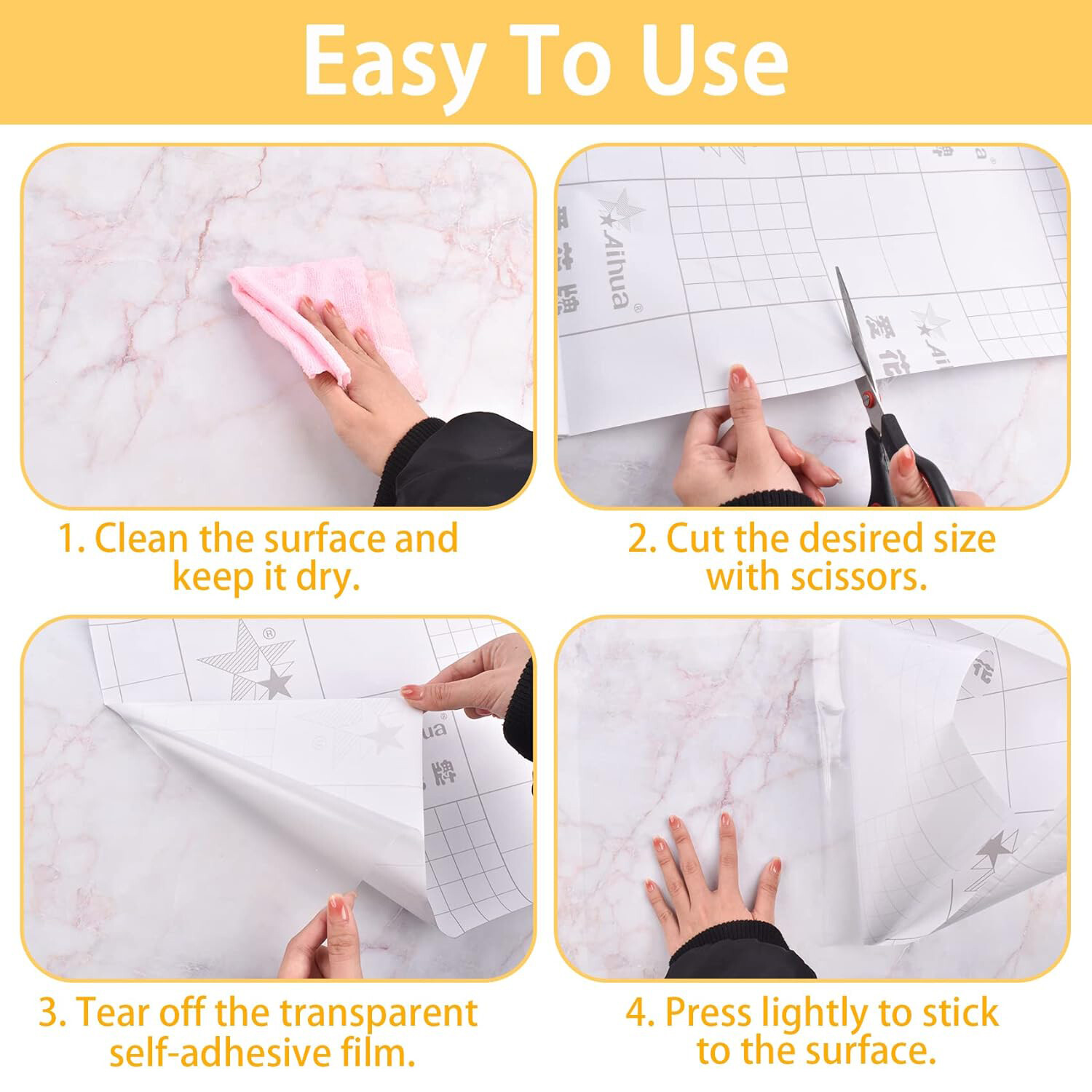 Sticky Back Plastic Roll Sheet Clear Vinyl Film Self Adhesive Kitchen ...