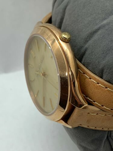 Michael Kors MK4285 Women's Watch Brown Leather Band Analog 42mm Quartz ...