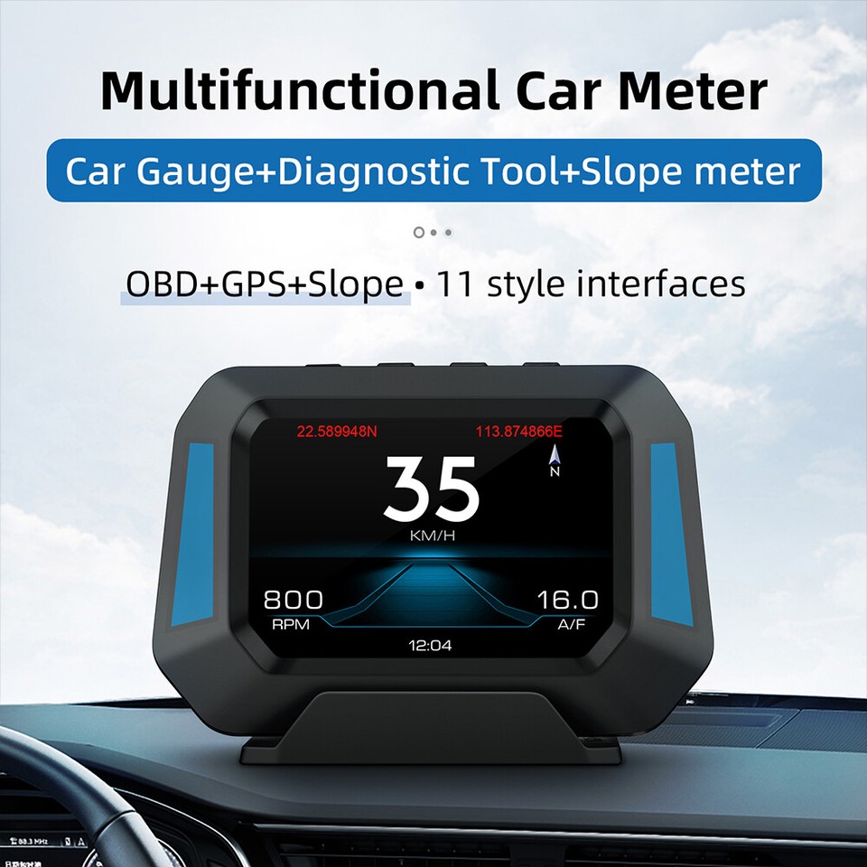 Hud Head Up Display OBD2 Car Digital GPS Speedometer MPH KMH Overspeed ...