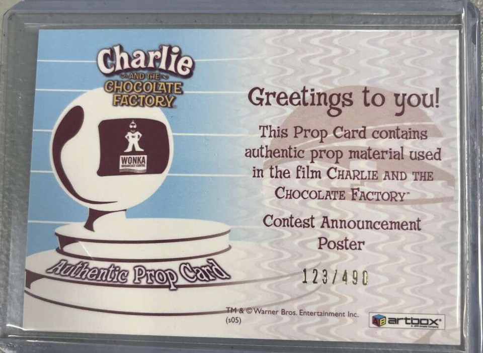 Charlie and the Chocolate Factory Prop Card 123/490 Contest ...