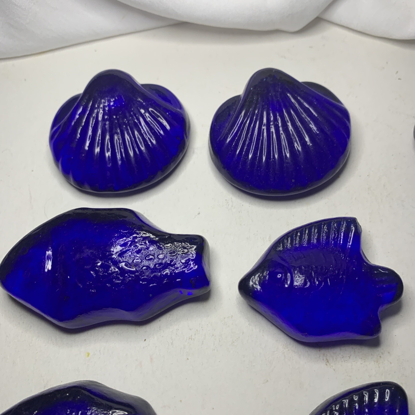Cobalt Blue Glass Sea Shells Beach Decor 9 Piece Assorted | eBay