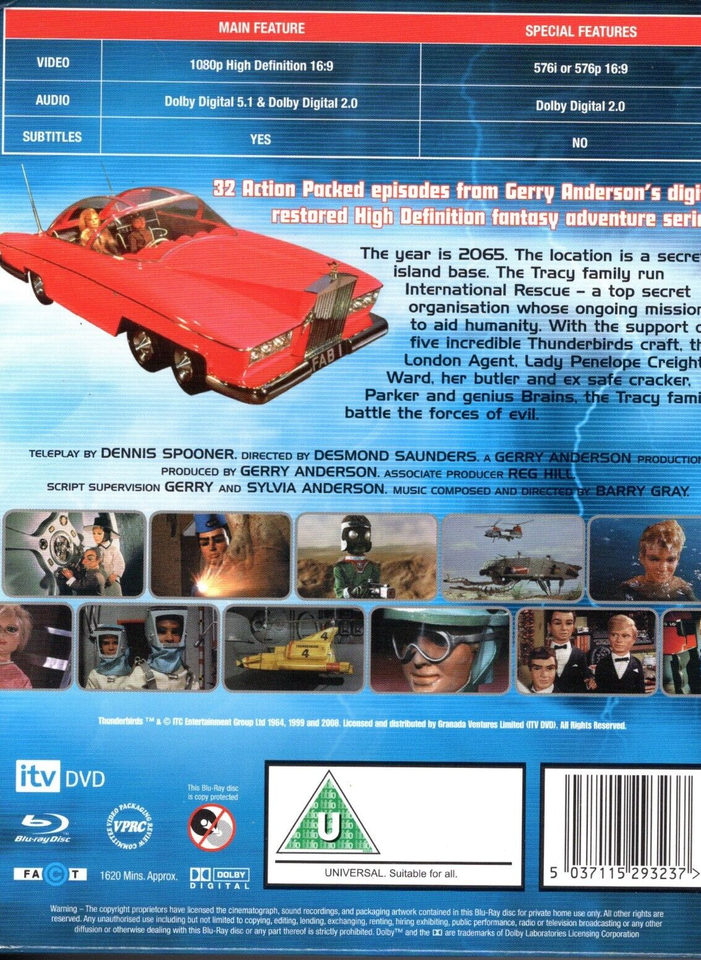 Thunderbirds: The Complete Series Blu-ray Region B 6 disc set | eBay