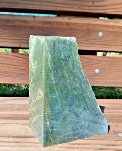 Natural Green Jade Cut Slab – 6.5” Rough Stone for Lapidary or Display ...
