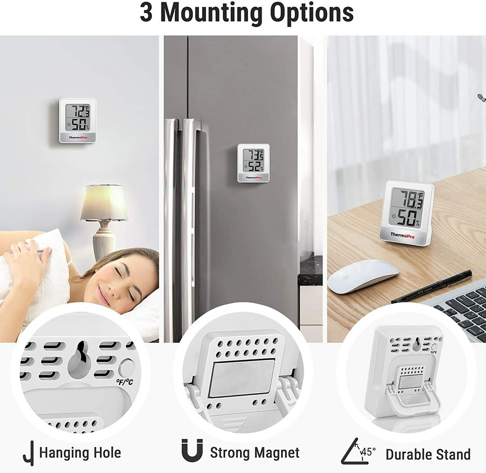 ThermoPro TP49 LCD Display indoor Temperature Digital Hygrometer ...