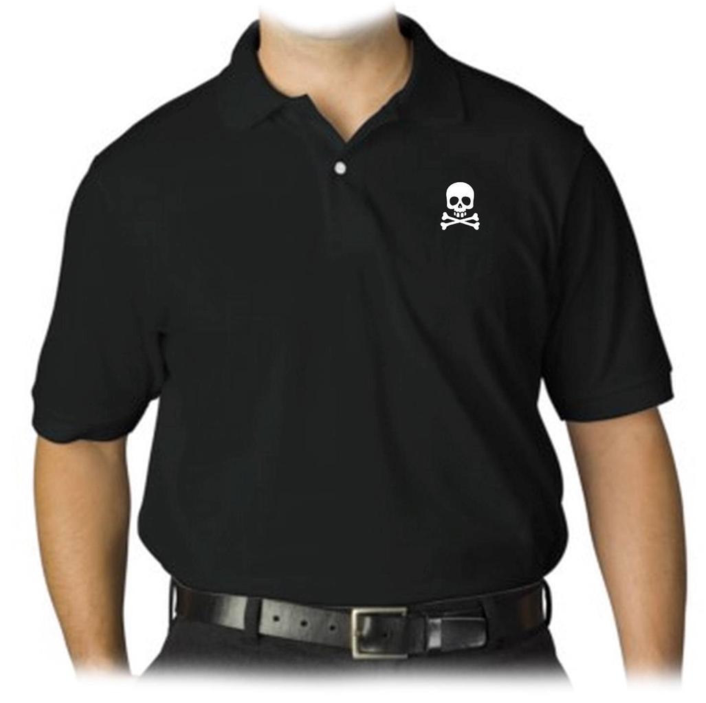 NEW MEN'S PRINTED SKULL FUNNY ROCK & ROLL COLLAR POLO T-SHIRT HIP HOP ...