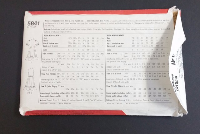 Simplicity 5841 Pattern 6 - 10 Misses and Petite Pullover Dress Uncut ...