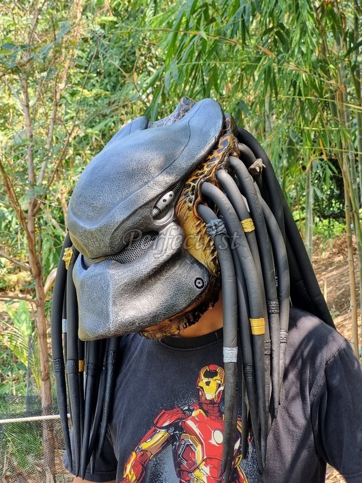 Remove Mask Predator Scar Replica Mask Latex Helmet Cosplay Horror ...