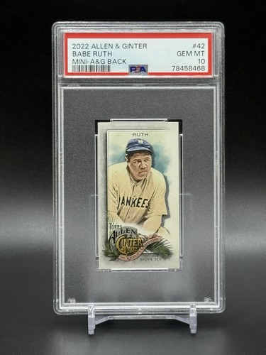 2022 Topps Allen & Ginter #42 BABE RUTH Mini - Allen & Ginter Back PSA ...