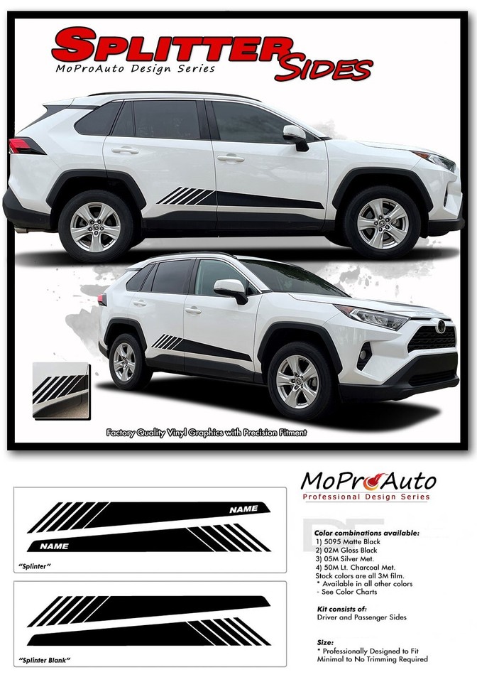 SPLINTER SIDES 2019-2024 Toyota RAV4 Side Door Stripes Vinyl Graphics ...