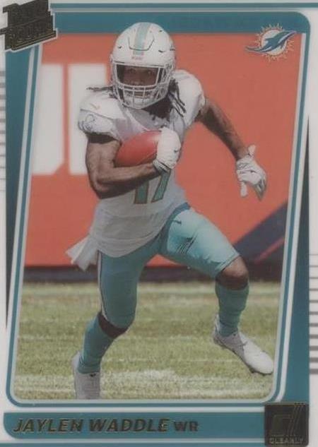 2021 Panini Clearly Donruss - Rated Rookie Jaylen Waddle #64 Gold (RC ...