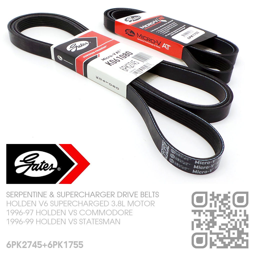 GATES DRIVE/BLOWER BELTS V6 L67 SUPERCHARGED 3.8L HOLDEN VS COMMODORE ...