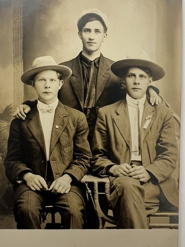 Antique RPPC Photo Group Portrait Of HANDSOME Dapper Men FRIENDS Gay ...