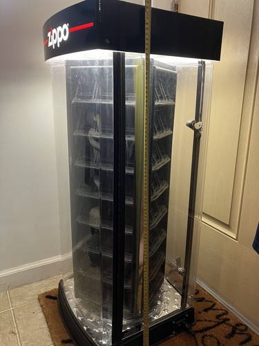 ZIPPO Rotating Light Up Display Case Counter Top Displays 96 Lighters ...