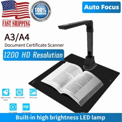 A3 A4 12MP Smart Document Scanner Portable Book Scanner OCR Auto ...