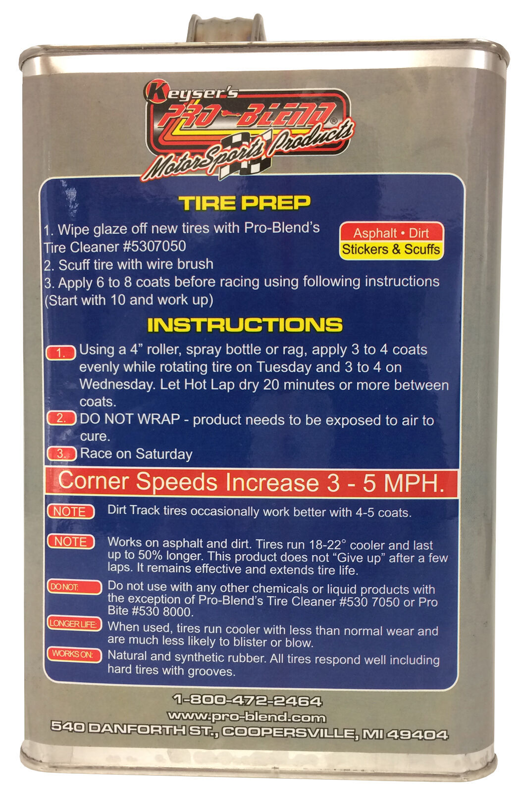 Pro Blend Hot Lap II Tire Treatment Softener Strengthener Undetectable ...