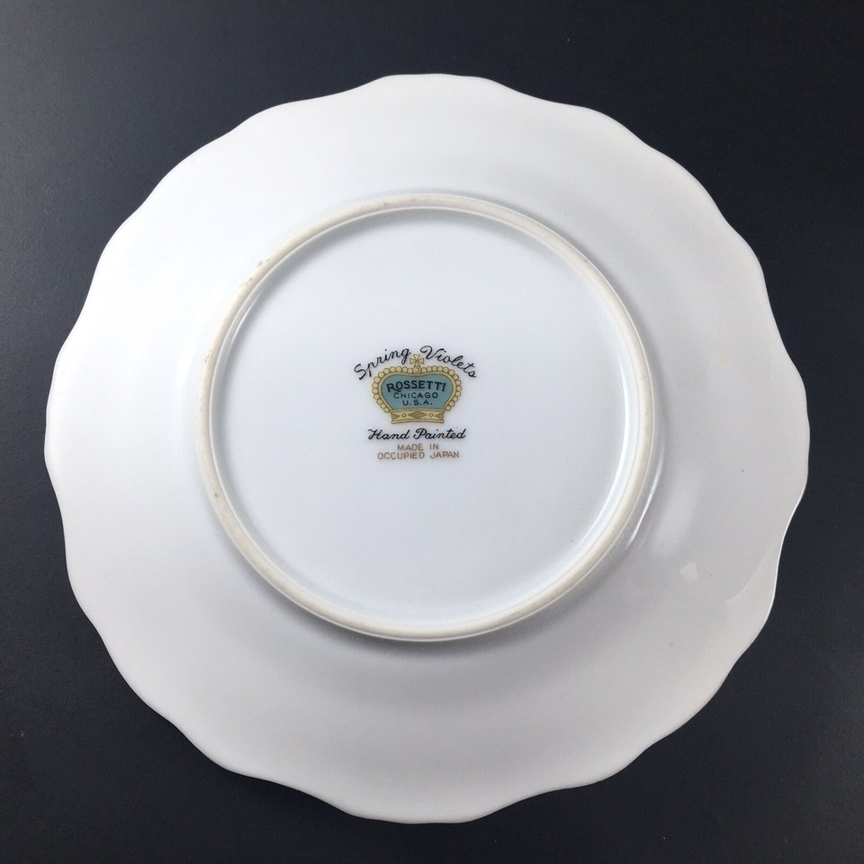 Vintage Handpainted Rossetti Spring Violets Lemon Plate & Tea Cup ...