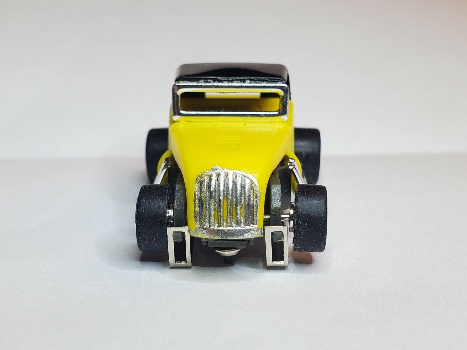 HOT ROD, YELLOW/ BLACK TOP, ULTRA G CHASSIS, TJET HO SLOT CAR, CHROME ...