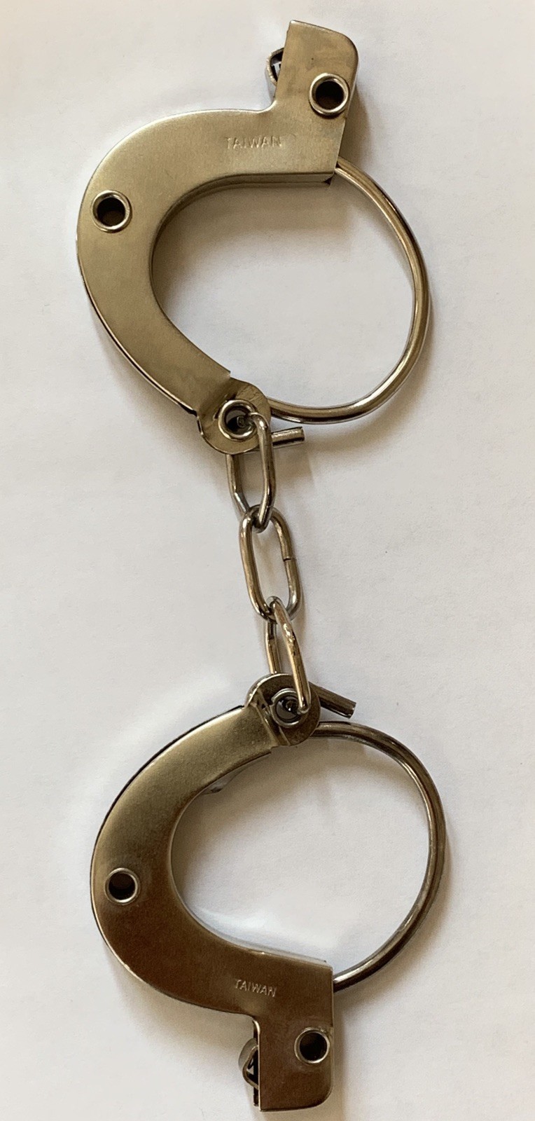 VINTAGE KIDS TOY 8” METAL HANDCUFFS-PUSH BUTTON-NOVELTY GIFT-POLICE ...