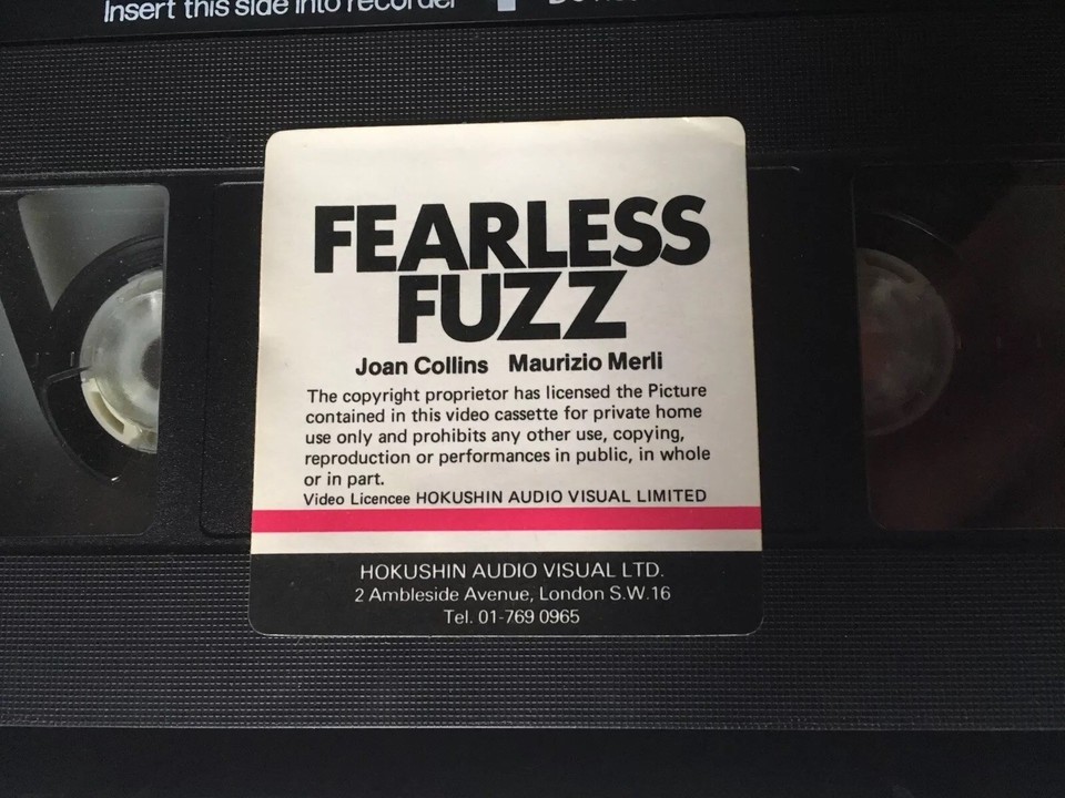 Fearless Fuzz (Renamed: FEARLESS.1977, Joan Collins) VHS Video Cassette ...