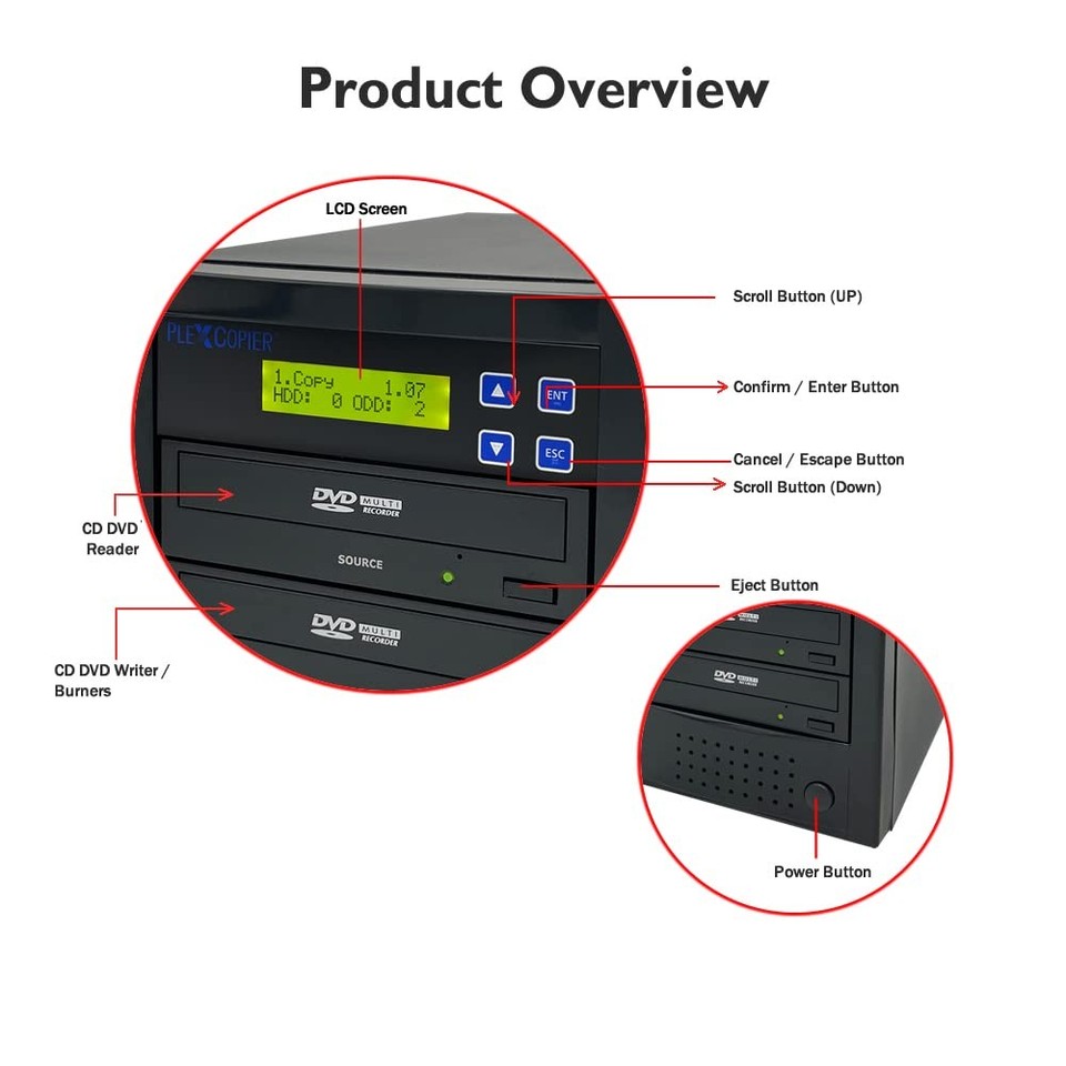 24X 1 to 1 CD DVD M-Disc Supported Duplicator Copier Tower with Free ...