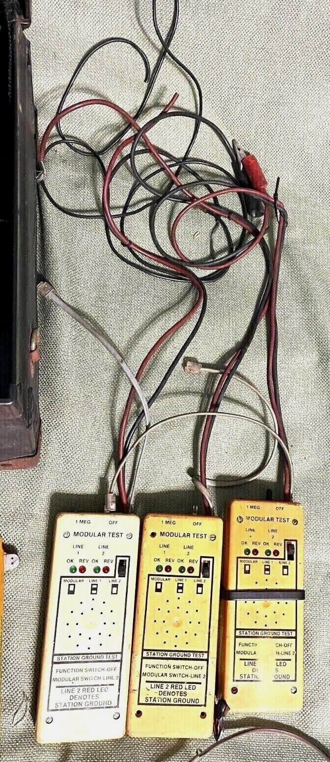 vintage HUGE LOT of TELEPHONE TESTING/REPAIR EQUIPMENT w/CASE 600 SL ...