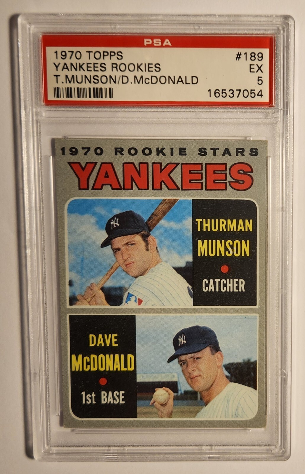 1970 Topps #189 Yankees Rookies Thurman Munson RC PSA 5 EX, Always Free ...