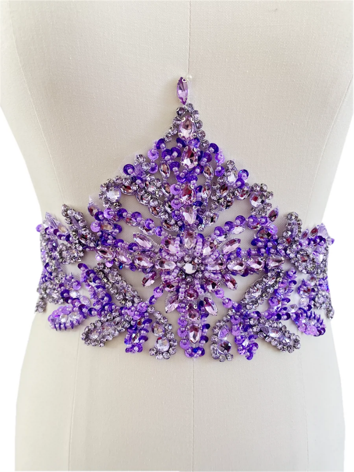 Rhinestone Applique Crystal Motif Shiny Bead for Wedding Fancy Dress ...