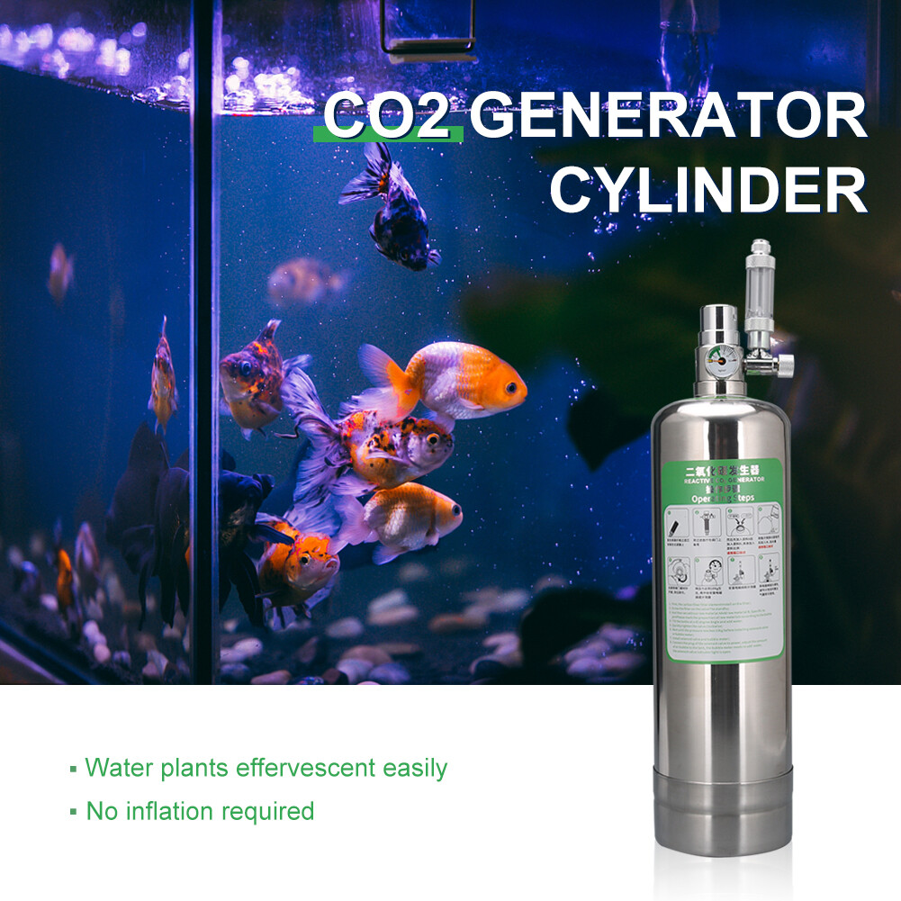 2L Carbon Dioxide Reactor Aquarium DIY CO2 Cylinder Generator System ...