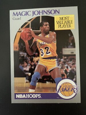 Magic Johnson 1990 MVP NBA Hoops Card 157 Ultra Rare Star Grade Ready🌟 ...