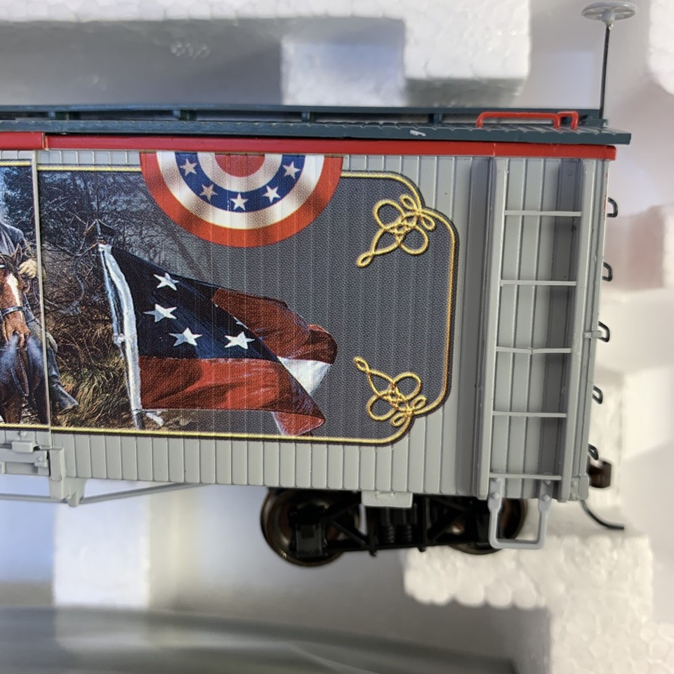 Civil war Confederate Express Train Set 1 Car & Full oval Track W/ COA ...