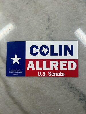 Official Colin Allred For U.S. Senate Political Bumper Sticker Texas ...