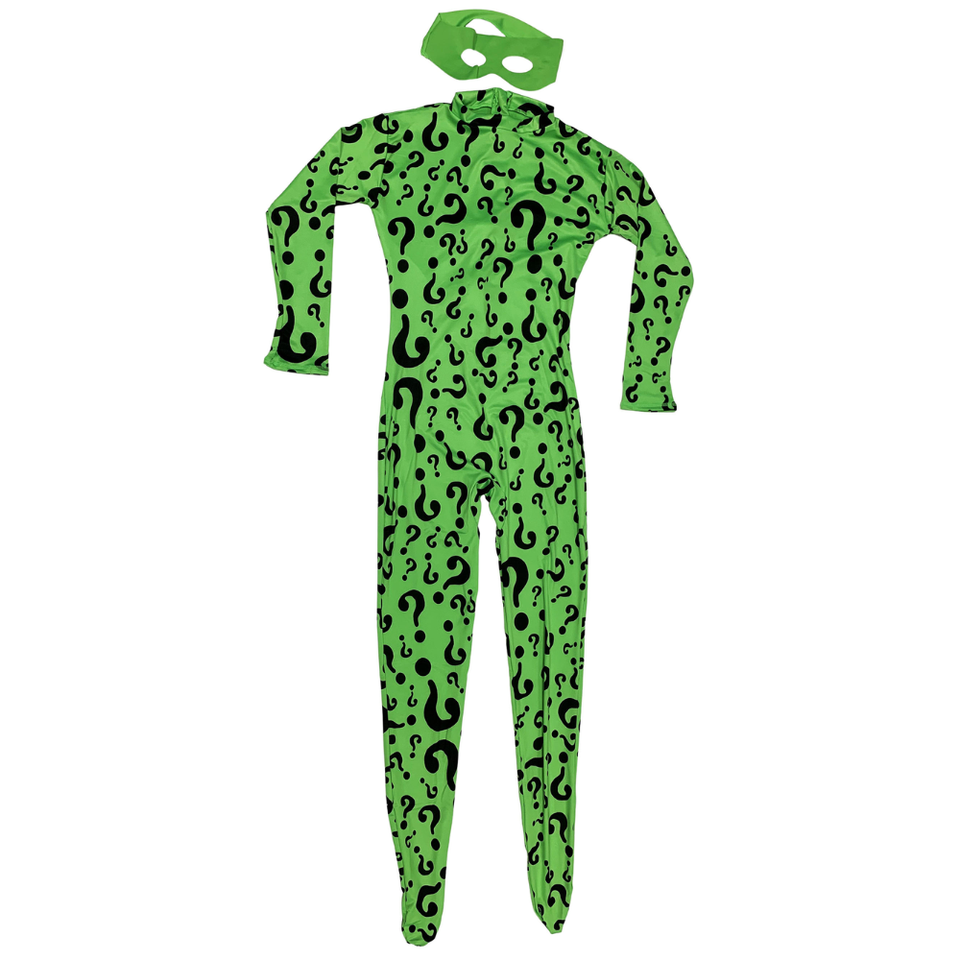 The Riddler Adult Costume Body Suit Spandex Batman Forever Villain Jim ...
