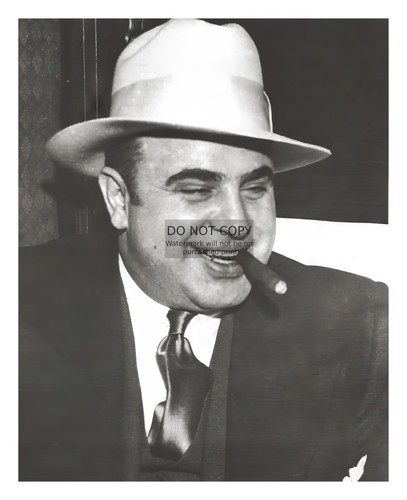AL CAPONE MOB BOSS SMOKING CIGAR WEARING FEDORA PROHIBITION 8X10 PHOTO ...