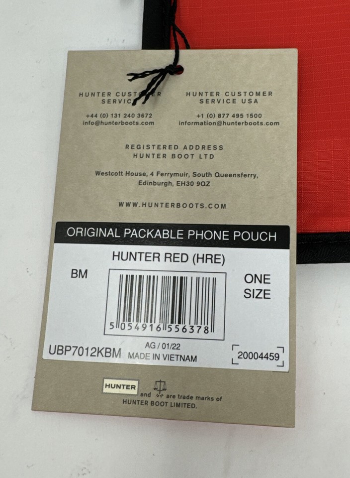Hunter Red Orginal Packable Phone Pouch Water Resistant Hiking Bag NWT ...