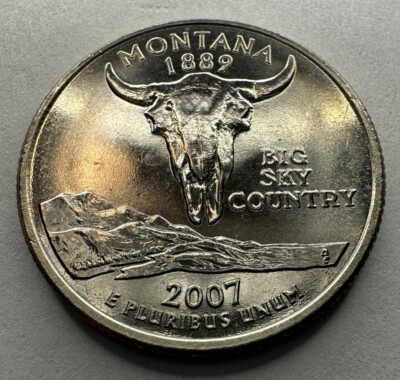 2007-D Montana State Quarter 25cent Coin from US Mint Bag. Uncirculated ...