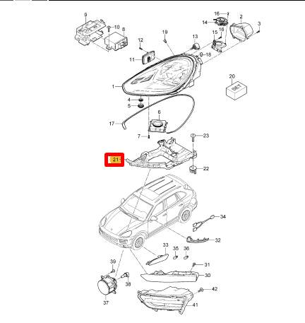 PORSCHE CAYENNE 92A Left Headlight Frame 95863152100 NEW GENUINE | eBay