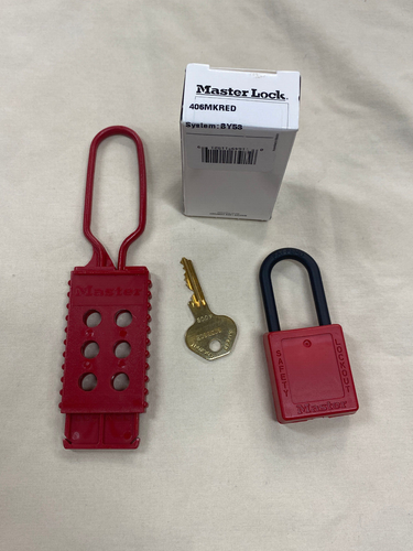 Master Lock 406Red Lockout Padlock, Thermoplastic, w/ Multi Lock ...