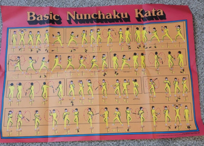 Rare Vintage 1 pc Basic Nunchaku Kata Poster, Martial Arts, Collectors | eBay