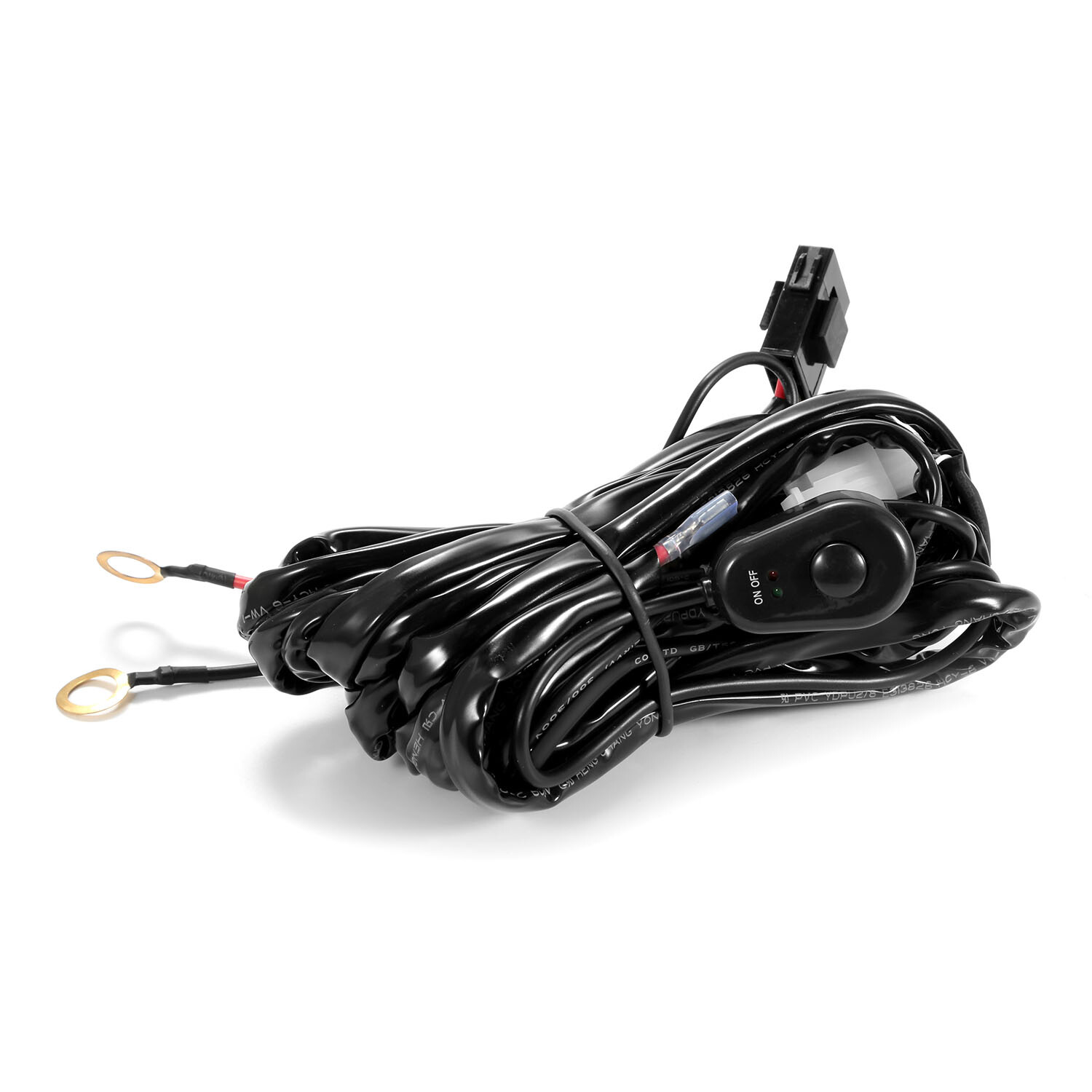 Universal LED Light Bar Wiring Harness Kit with Fuse ON / OFF Switch ...