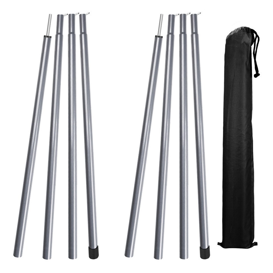 2PCS Adjustable Tent Tarp Poles Universal Telescopic Camping Awning ...
