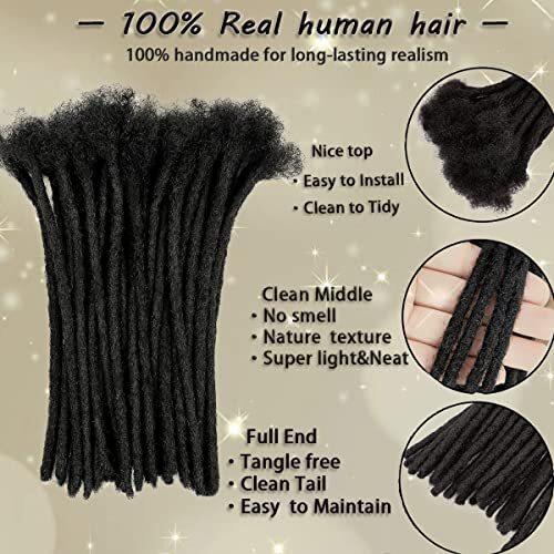 Loc Extensions Human Hair 8inch 10 Strands Handmade Permanent Dreadlock ...
