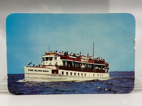 1953 Ocean Beach FIRE ISLAND QUEEN Ferry NEW YORK Postcard Vintage | eBay