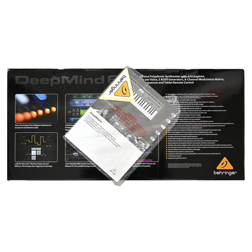 Behringer DeepMind 6 True Analog 6-Voice Polyphonic Synthesizer - Open ...