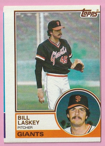 1983 Topps Baseball Card #518 Bill Laskey SF Giants MISCUT OddBall ...