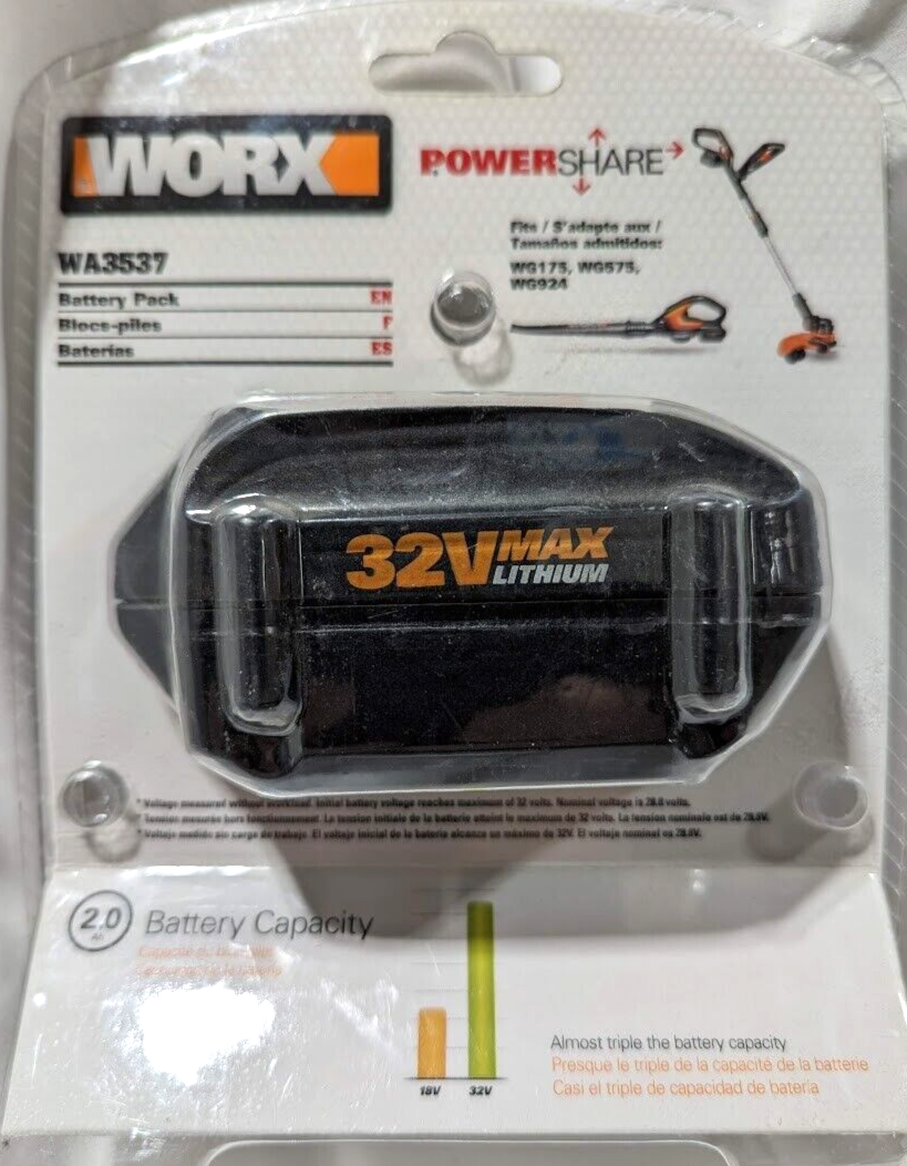 WORX WA3537 32V Battery - Black for sale online | eBay