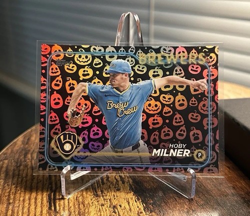 Hoby Milner 2024 Topps Update Holiday Jack O’Lantern Foil SP Brewers P ...